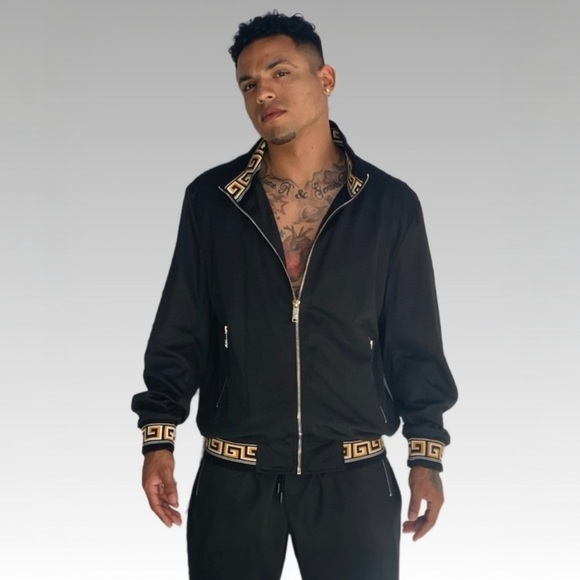 Manzini | Other | Mens Casual Black Gold Mesh Tracksuit Nwt | Poshmark